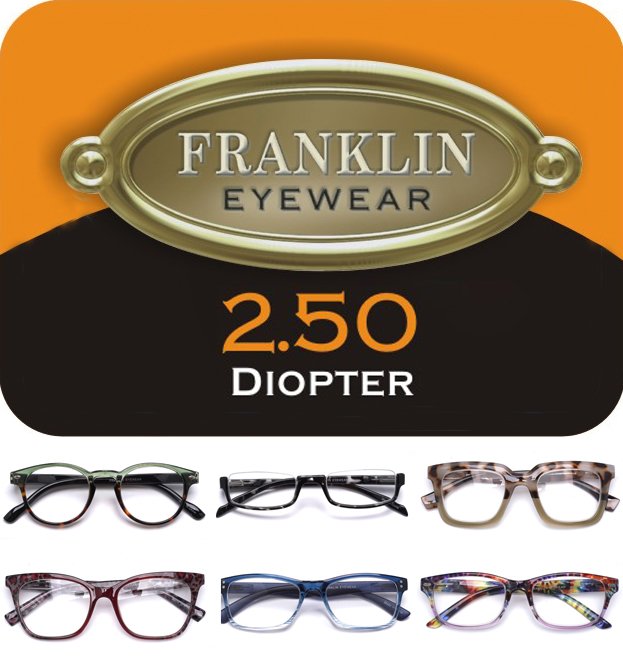 2.50 Strength Assorted Reading Glasses - Franklin Eyewear